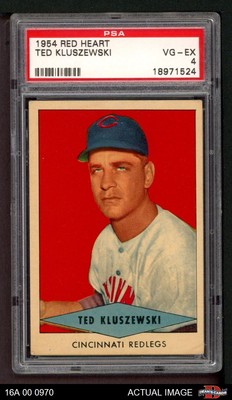 1954 Red Heart Ted Kluszewski Reds SHORT-PRINT PSA 4 - VG/EX | eBay