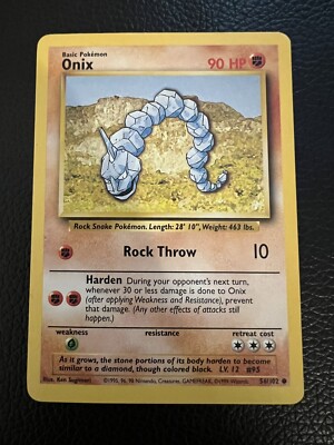 Pokémon TCG Onix Base Set 56/102 Regular Unlimited Common | eBay