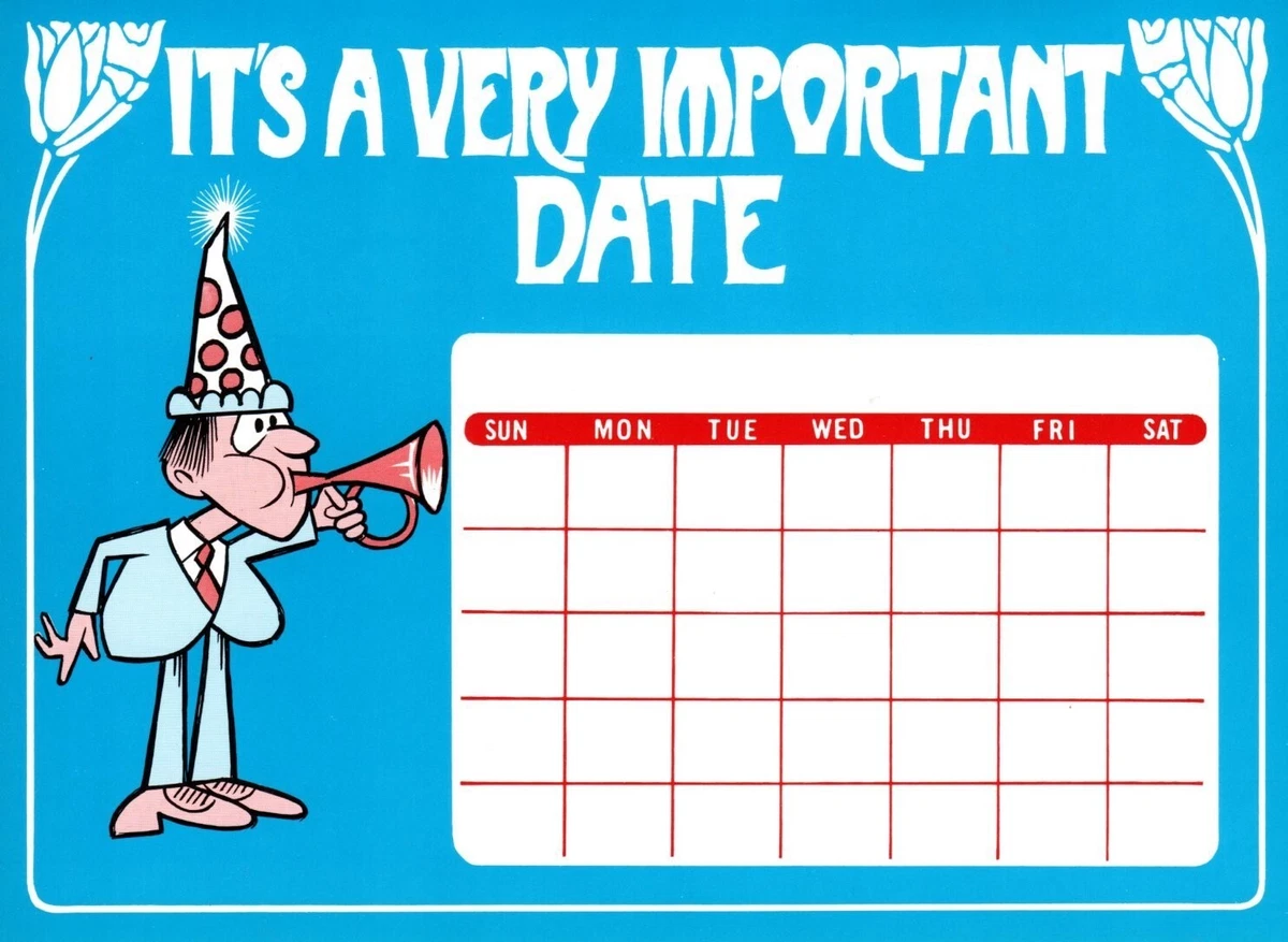 Blank Cartoon Calendar