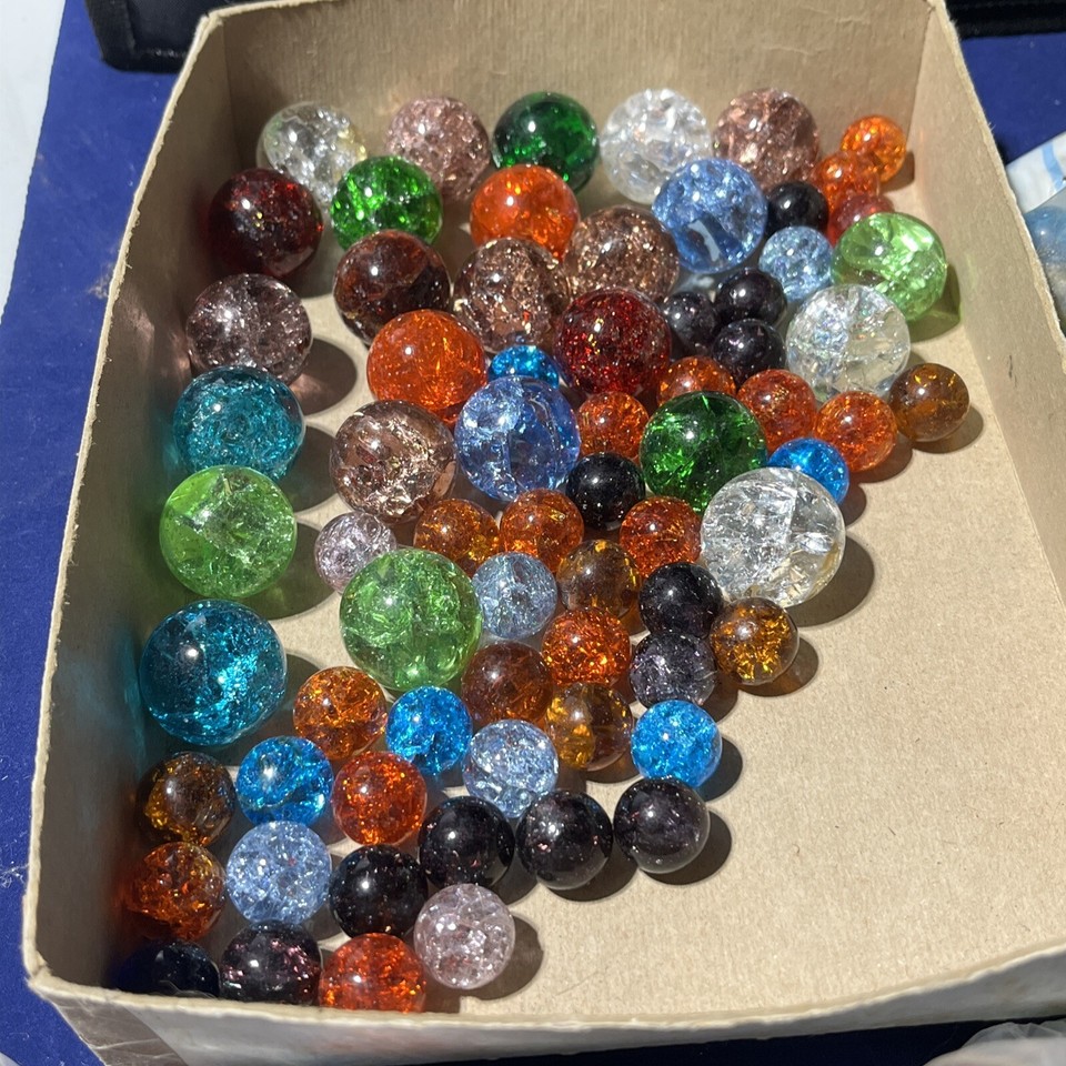 VINTAGE ~ Crackle Glass Marbles ~ Fractured Glass ~ Assorted ~ 5 lbs | eBay