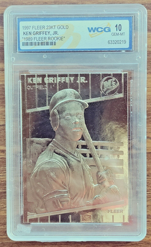 1997 FLEER KEN GRIFFEY JR 23KT GOLD '1989 ROOKIE' WGC 10 GEM MINT HOF ...