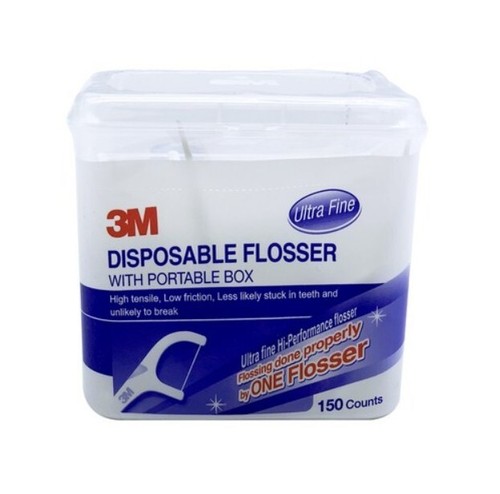 3M Disposable Flosser With Protable Box 150ea Dental Floss Ultra Fine ...