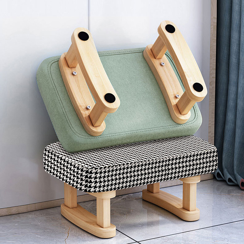 Wooden Small Sitting Stool Sofa Low Foot Step Stool Changing Shoe Rest ...