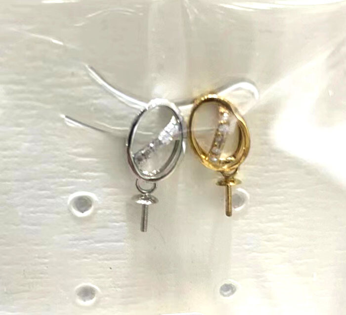 18K Solid Gold Pendant Clasp Connector Cup Bail Pin Finding For Pearl ...