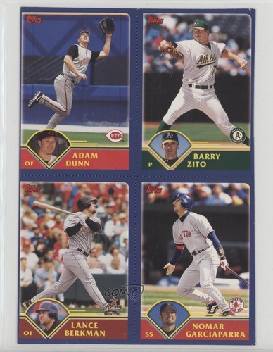 2003 Topps Box Bottoms Full Panels Adam Dunn Barry Zito Lance Berkman ...