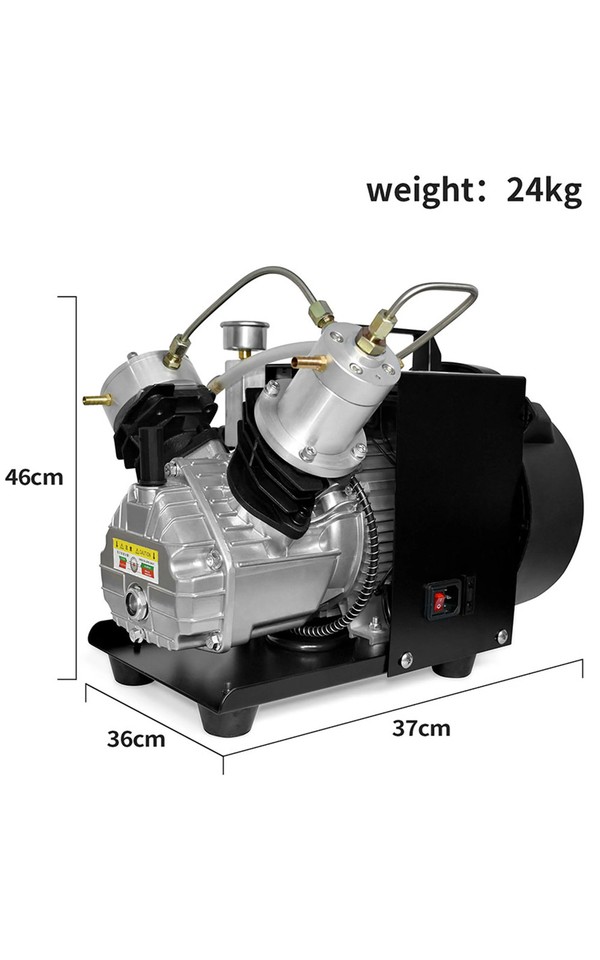 Air Compressor Double Cylinder 4500Psi Diving for PCP Rifle Scuba 0-6 ...
