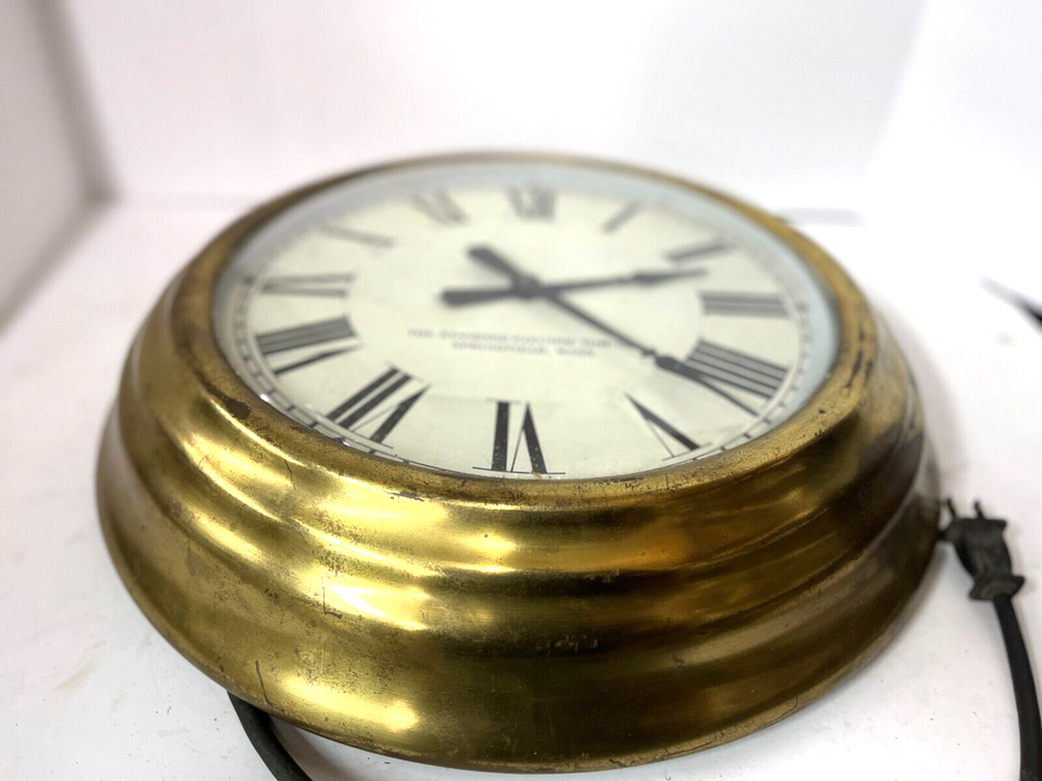 LARGE ROUND STANDARD ELECTRIC TIME CLOCK SPRINGFIELD MASS. WORKING ...