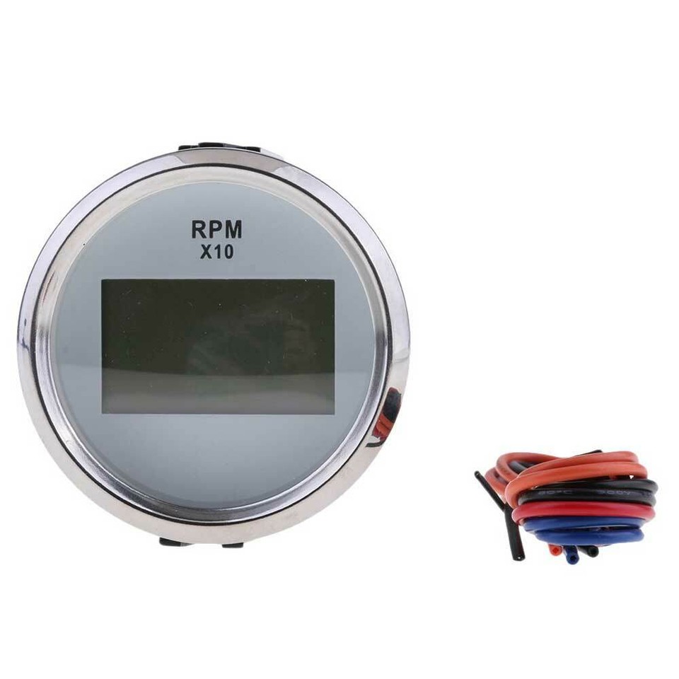 52mm Boat Tachometer 0~9990 RPM Digital Tachometer Gauge with Hour ...