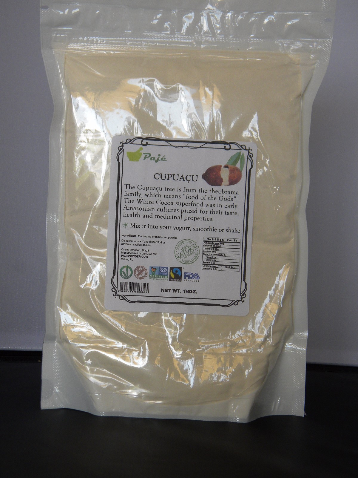 CUPUACU freeze dried fruit powder 8oz 16oz 1lb 32oz 2lb 4lb 10lb Paje ...