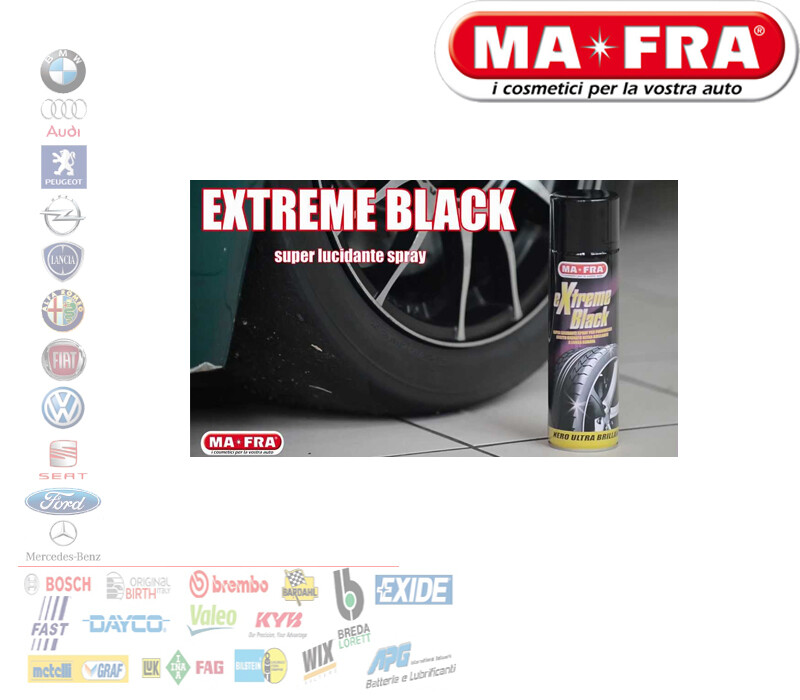 MA-FRA EXTREME BLACK SPRAY 500 ML LUCIDANTE PNEUMATICI EFFETTO BAGNATO ...