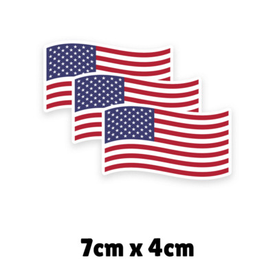 3pcs United States America USA Flag Wavy Car Motorcycle Decal Sticker ...