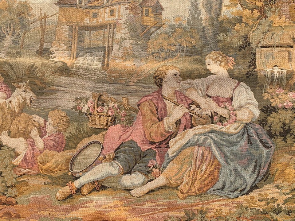 Vintage French Garden Décor Tapestry Goblins Medieval Wall Hanging ...