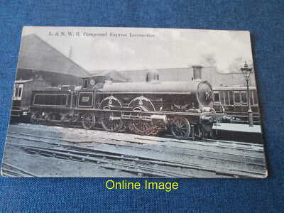 Postcard LNWR Compund Express Steam Engine 2-4-2 at Crewe Station c1905 ...
