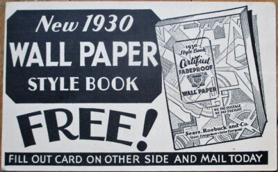 Wall Paper Catalog 1930 Art Deco Advertising Postcard - Wallpaper | eBay