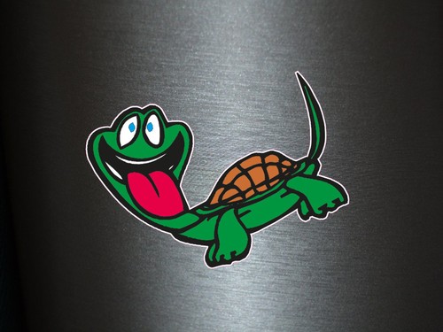 1 x Aufkleber Crazy Turtle Schildkröte Verrückt Funny Fun Gag Sticker ...