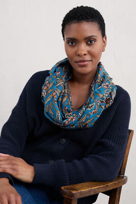 Seasalt Women's Scarf - blue May Garland Circle Scarf - Folky Bloom ...