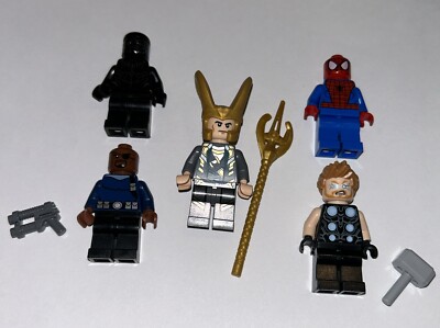 Lego Minifigure Lot - Avengers Thor / Loki / Spider-Man / Black Panther ...