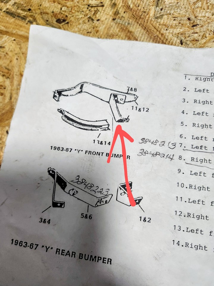 63-67 C2 Corvette LEFT Front Bumper Bracket Outer Brace Drivers Side Gm ...