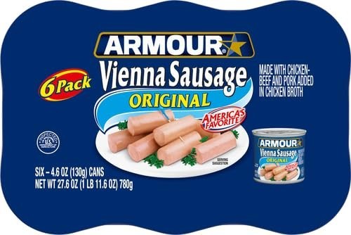 Armour Star Original Flavor Vienna Sausage, Gluten Free, Keto, 4.6 oz ...