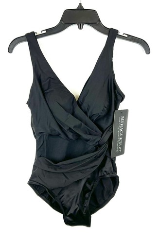 Miraclesuit Women’s Circe Black Tummy Control One Piece Swimsuit Size 8 ...