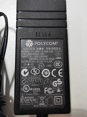 POLYCOM AC ADAPTOR (SPS-12-009-120) - 12V - 1A - Charger | eBay