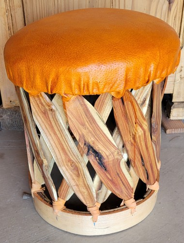 Mexican Equipale Cushioned Leather Footstool – Brick Finish 013BC | eBay