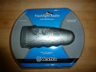 Vextra VX0050 Hand Held Portable Flashlight with Built-in AM/FM Radio ...