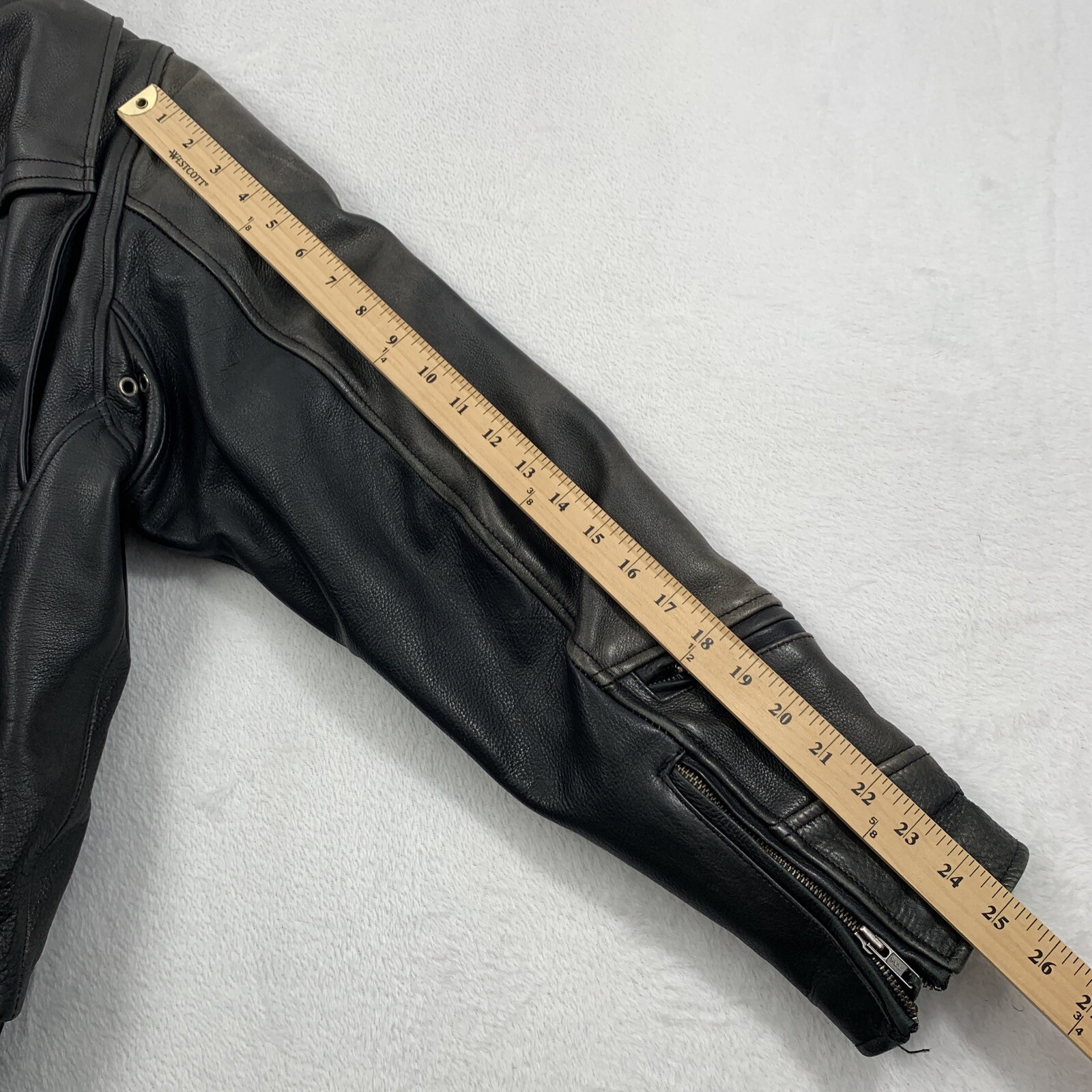 Xpert Motorcycle Heavy Leather Jacket Mens XL Black D… - Gem