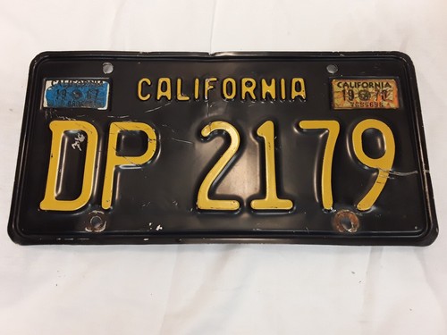 California Black & Gold Disabled Person Car License Plate DP 2179 1967/ ...