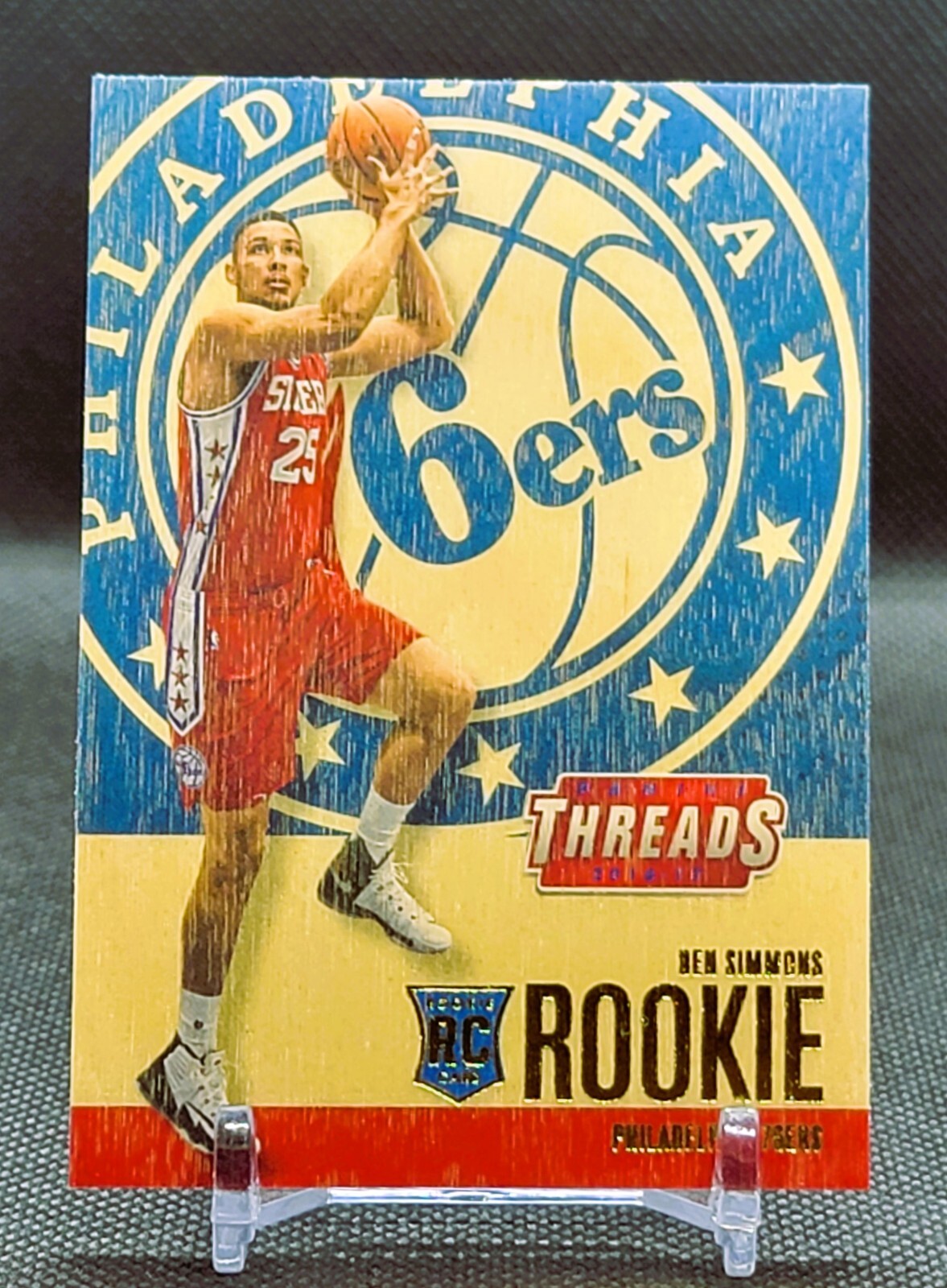 2016 Panini Threads Ben Simmons RC #248 / WOOD PARALELL / Brooklyn Nets ...