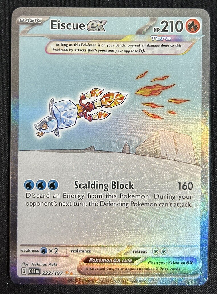 Eiscue ex 222/197 Obsidian Flames Special Illustration Rare Pokemon TCG ...