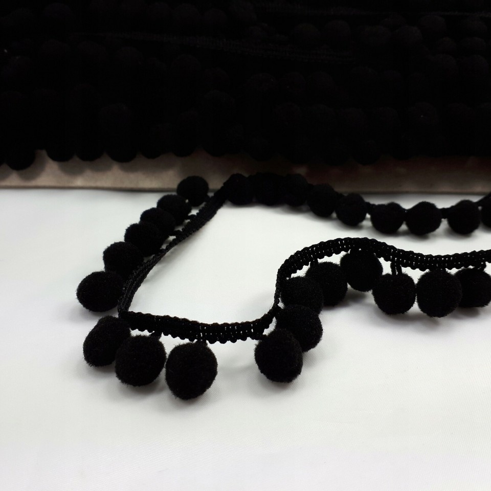 POM POM Trim Quality Pompoms 10mm Bobbles 18mm Total Width Tape Various ...