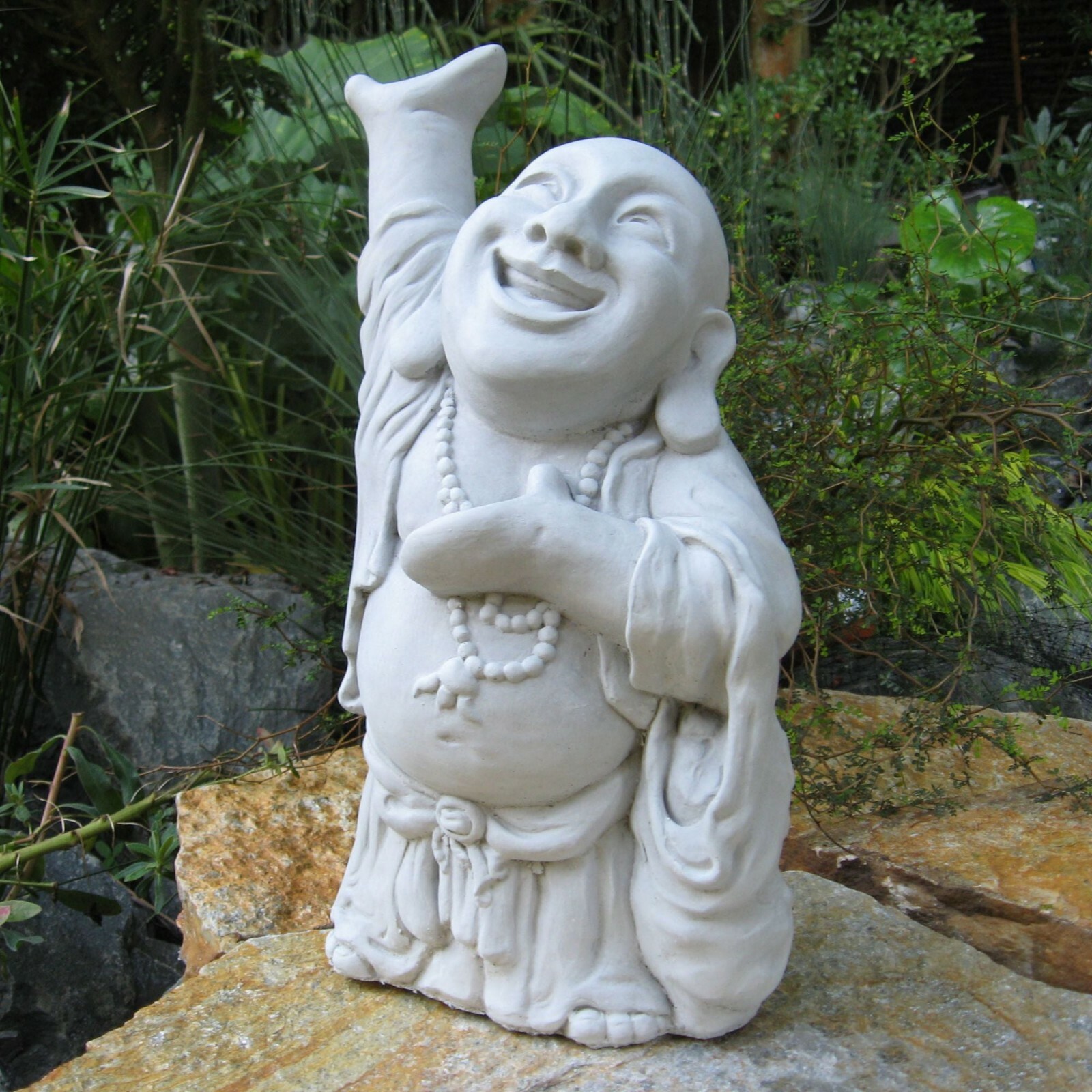 Cast Stone Cement Hotai Buddha Outdoor Garden Statue "The Laughing ...