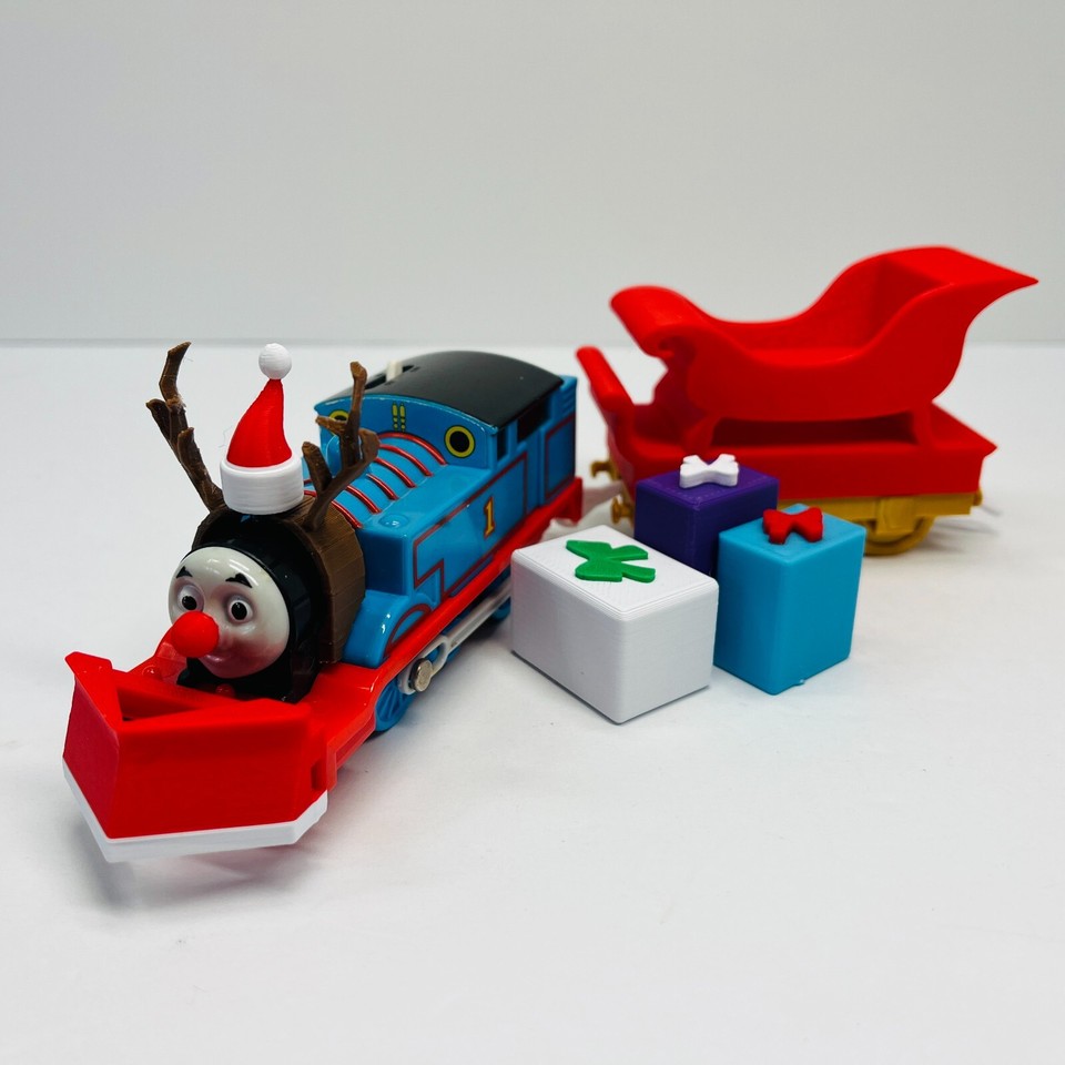 Santa Rudolf Christmas Sleigh Train CUSTOM Made for Thomas Trackmaster ...