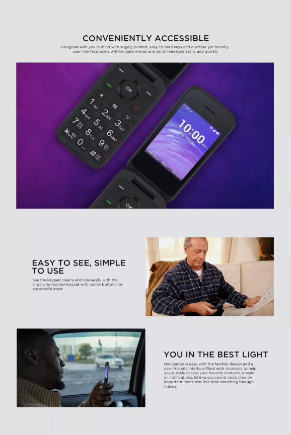 TCL CLASSIC 4058R AT&T 4G LTE Unlocked Flip Phone 8GB | eBay