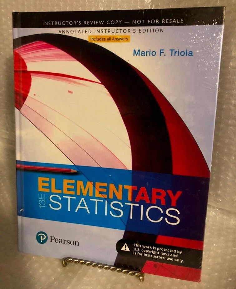 Elementary Statistics by Mario Triola (2017, Hardcover) for sale online ...