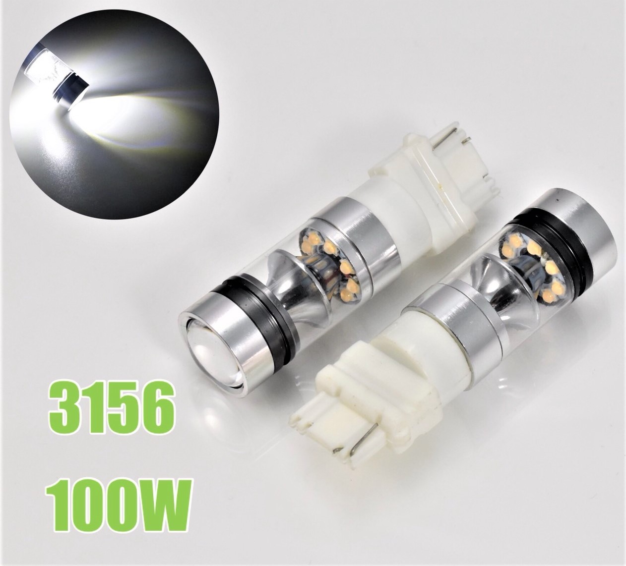 T25 3156 3456 100W 3030 High Power LED White Bulb Reverse Backup B1 ...