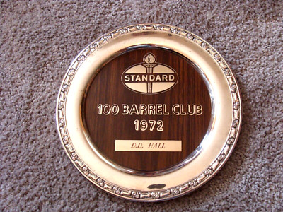 VINTAGE STANDARD OIL ADVERTISING SALES AWARD SIGN GAS STATION ...
