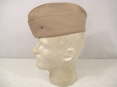 WWII USMC Marine Corps Enlisted Man's Khaki Cotton Garrison Cap - Size ...
