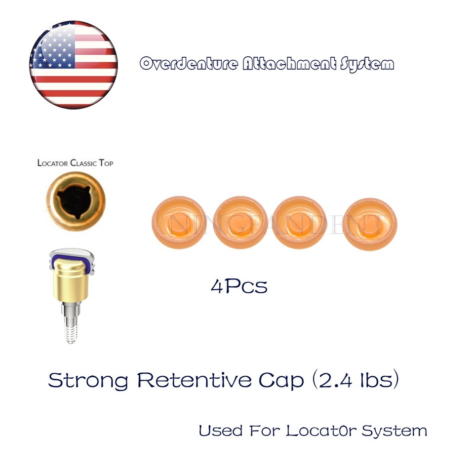 US locator Retention Cap Inserts 2.4lbs Overdenture Abutment Attachment ...