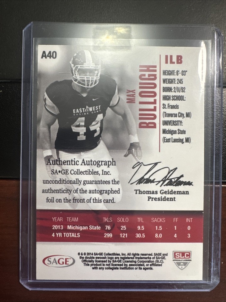 NFL Houston Texans MAX BULLOUGH signed AUTOGRAPH 5804 | eBay