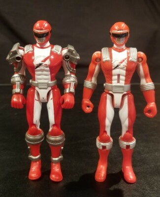 Lot of 2 Power Rangers Operation Overdrive Red Battlizer Figure Bandai ...