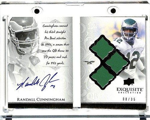2009 Exquisite Randall Cunningham Biography GU Jersey Auto Autograph #8 ...