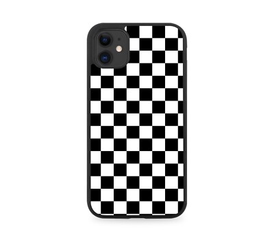 Black and White Chequered Squares Phone Case Chess Pattern Design Retro ...