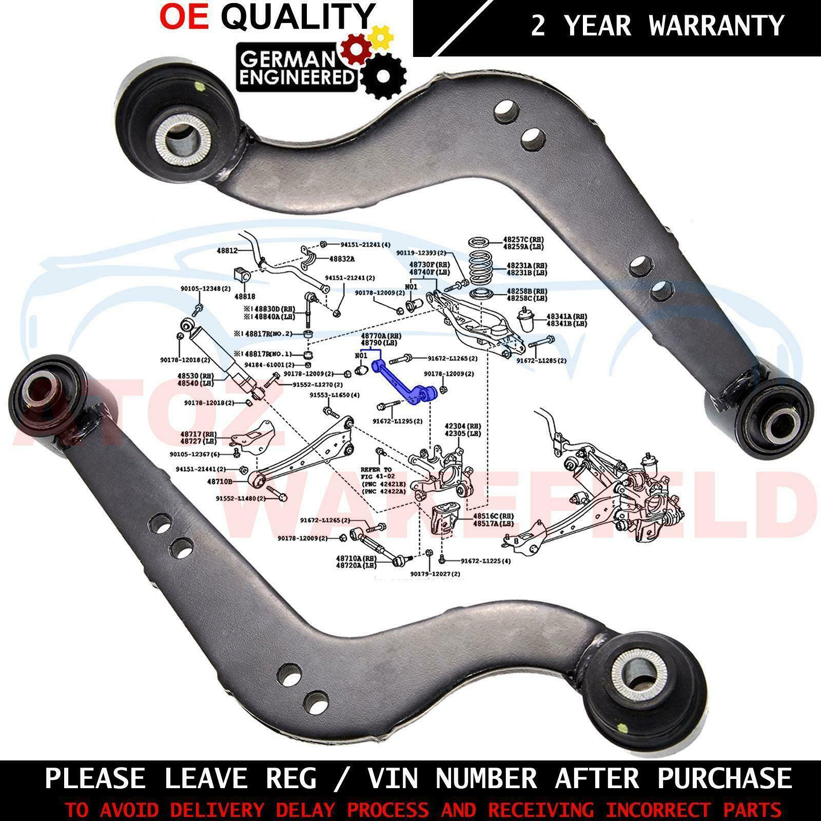 FOR TOYOTA HARRIER RAV 4 REAR UPPER LEFT RIGHT SUSPENSION WISHBONES ...