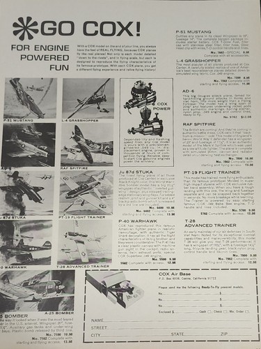 Cox Toy Model Airplane Vintage 1967 Magazine Picture Ad Full Line Up | eBay