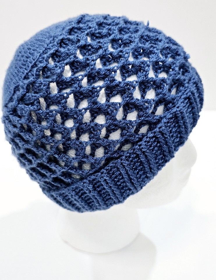 Blue Crochet Hat with Butterfly for girls/ Knitted Beanie/ Butterfly ...