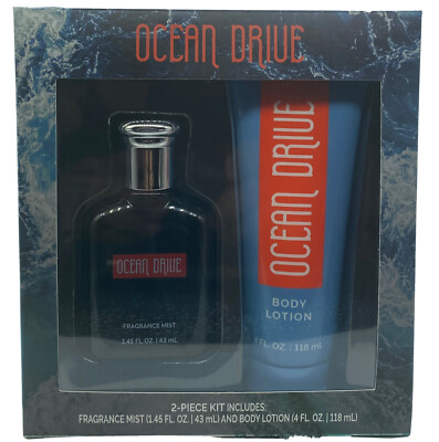 Ocean Drive for men 1.45 fragrance mist 4 oz lotion GIFT SET by ...