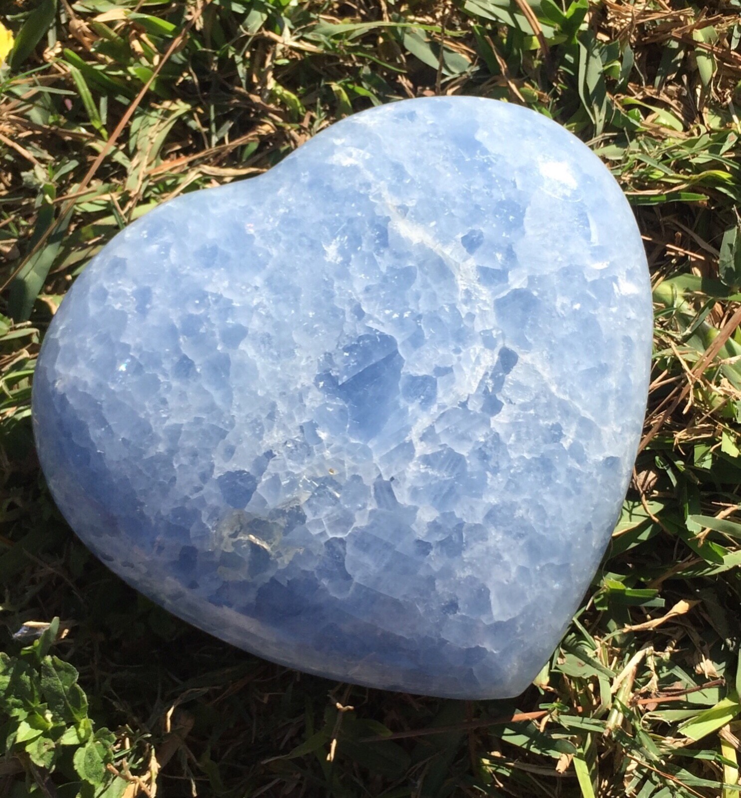 SALE Large Beautiful Blue Calcite Heart Shape Polished Carved Stone 5 ...