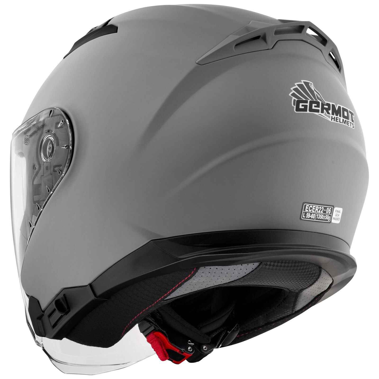 Motorrad Jethelm mit Visier XS - Germot GM 670 - Sonnenblende grau matt ...